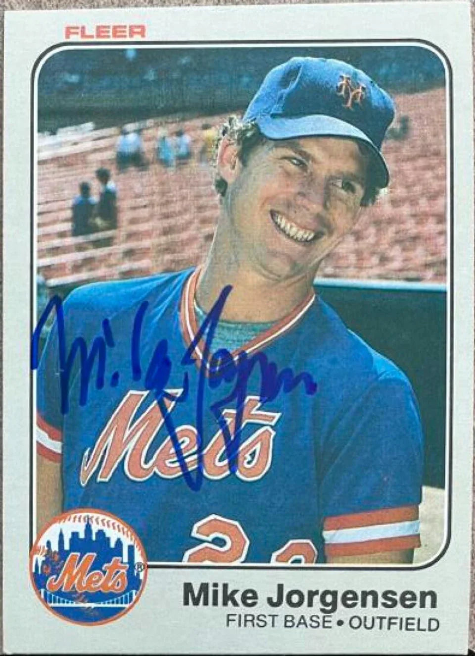 Mike Jorgensen Signed 1983 Fleer Baseball Card - New York Mets