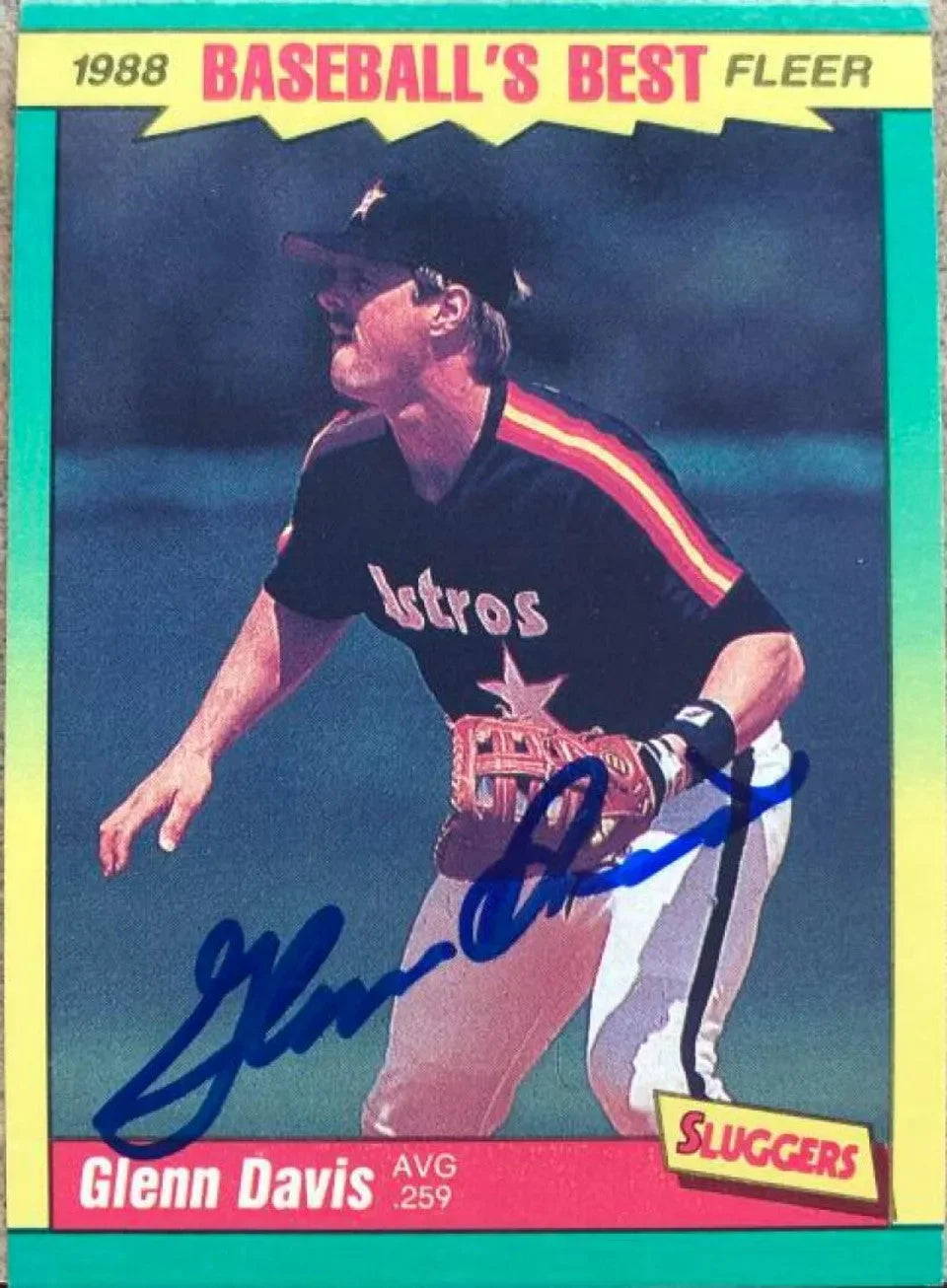 Glenn Davis Signed 1988 Fleer Baseball's Best Baseball Card - Houston ...
