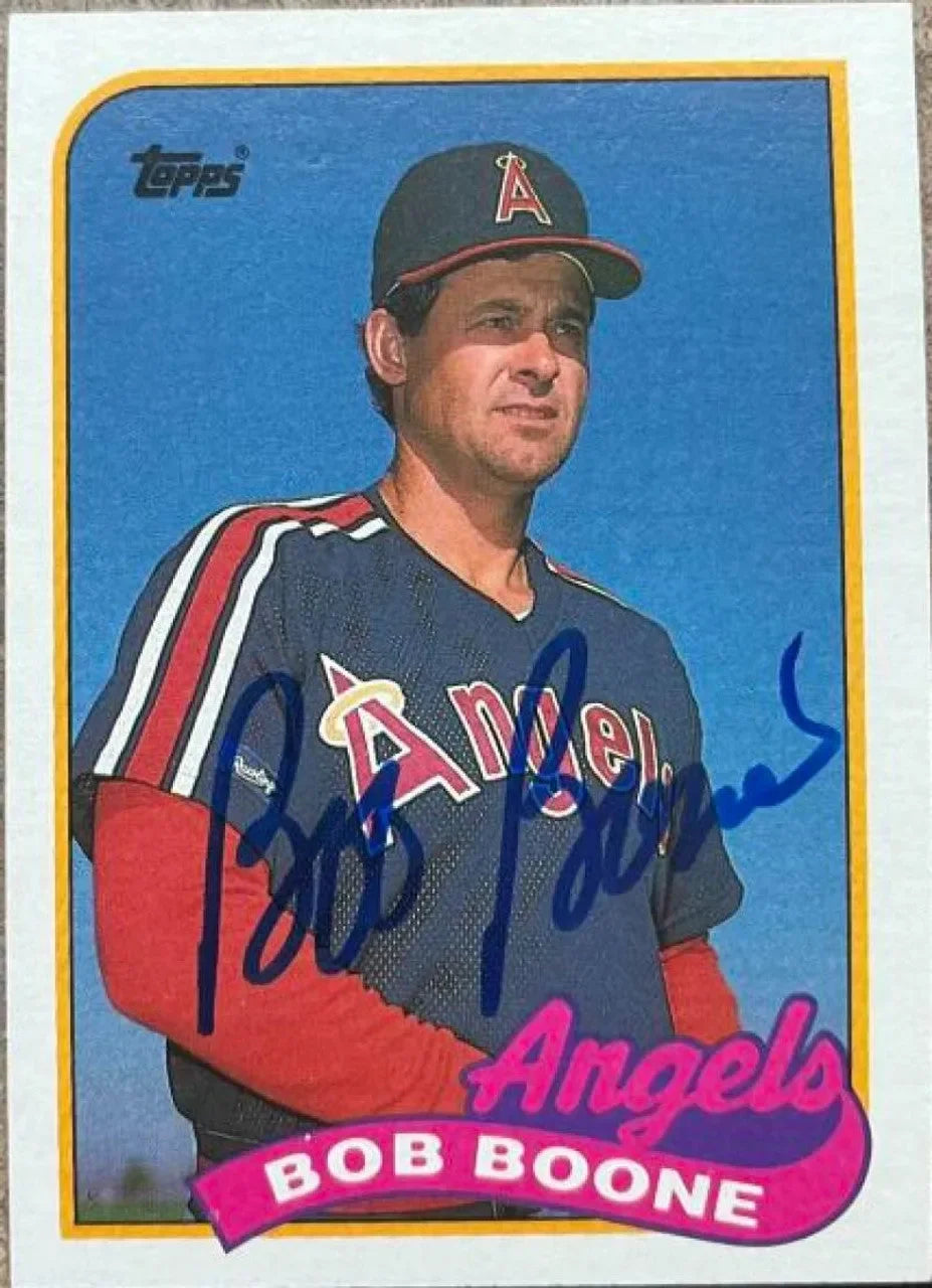 Bob Boone Signed 1989 Topps Baseball Card - Anaheim Angels #243