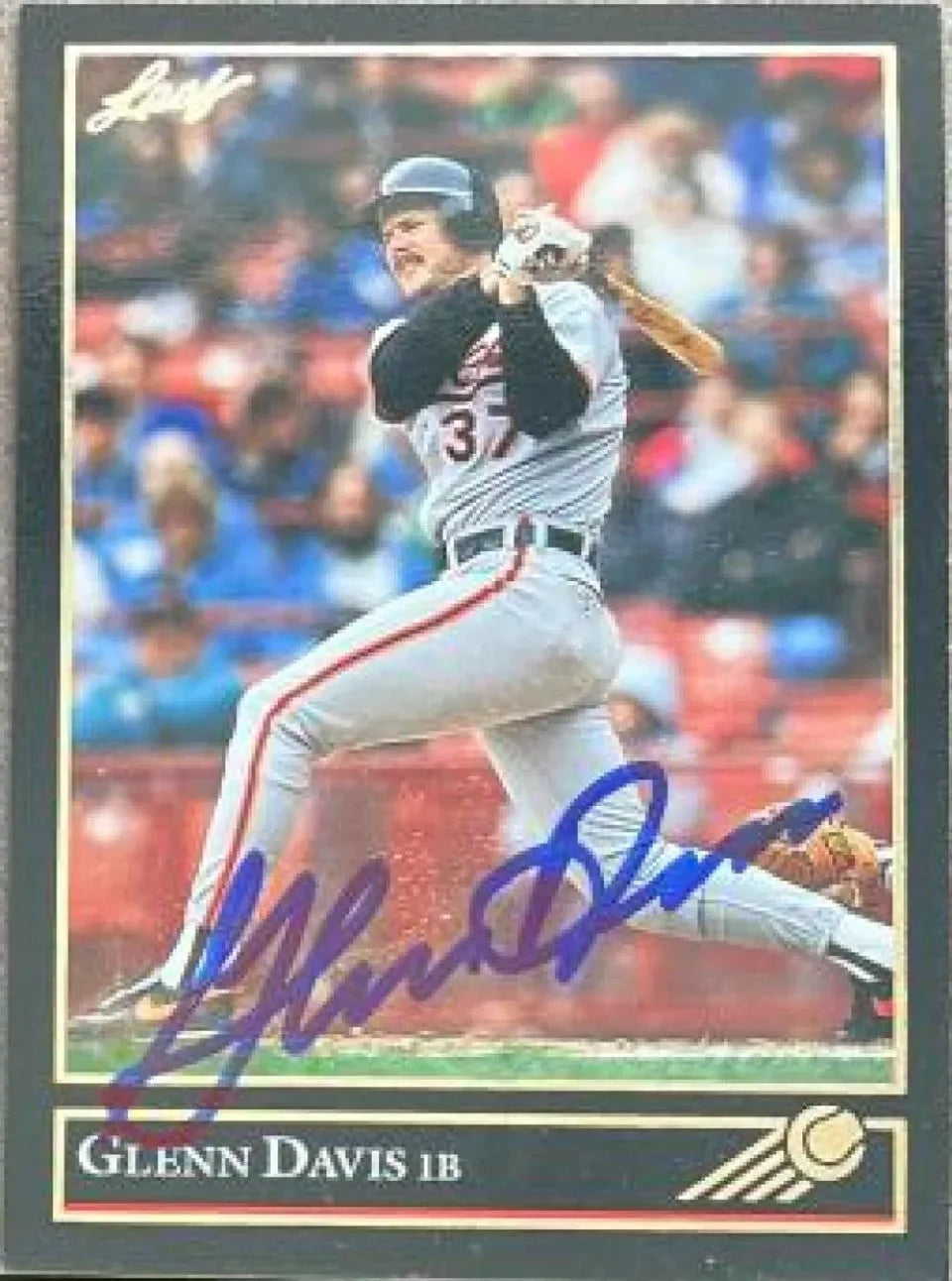 Glenn Davis Signed 1992 Leaf Black Gold Baseball Card - Baltimore Orioles
