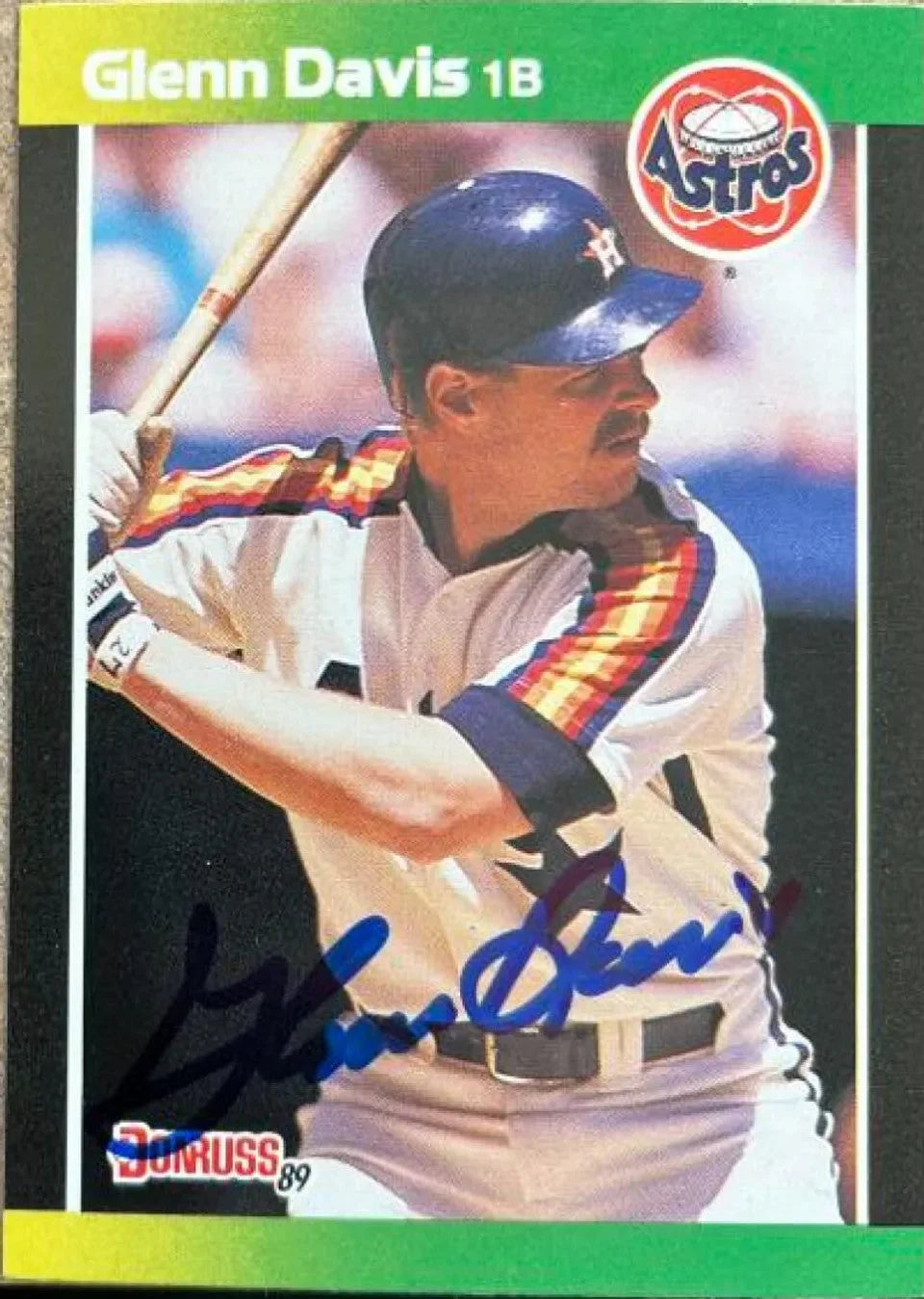 Glenn Davis Signed 1989 Donruss Baseball's Best Baseball Card - Houston ...