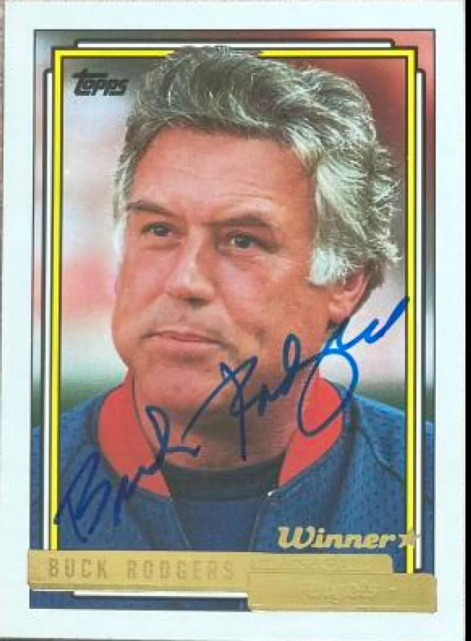 Bob "Buck" Rodgers Signed 1992 Topps Gold Winner Baseball Card ...