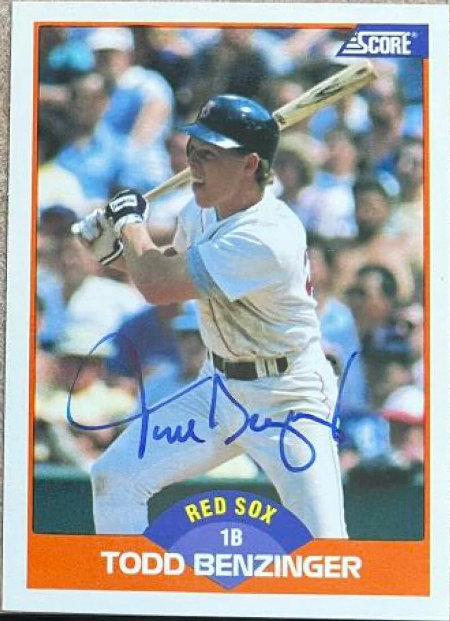 Todd Benzinger Signed 1989 Score Baseball Card - Boston Red Sox