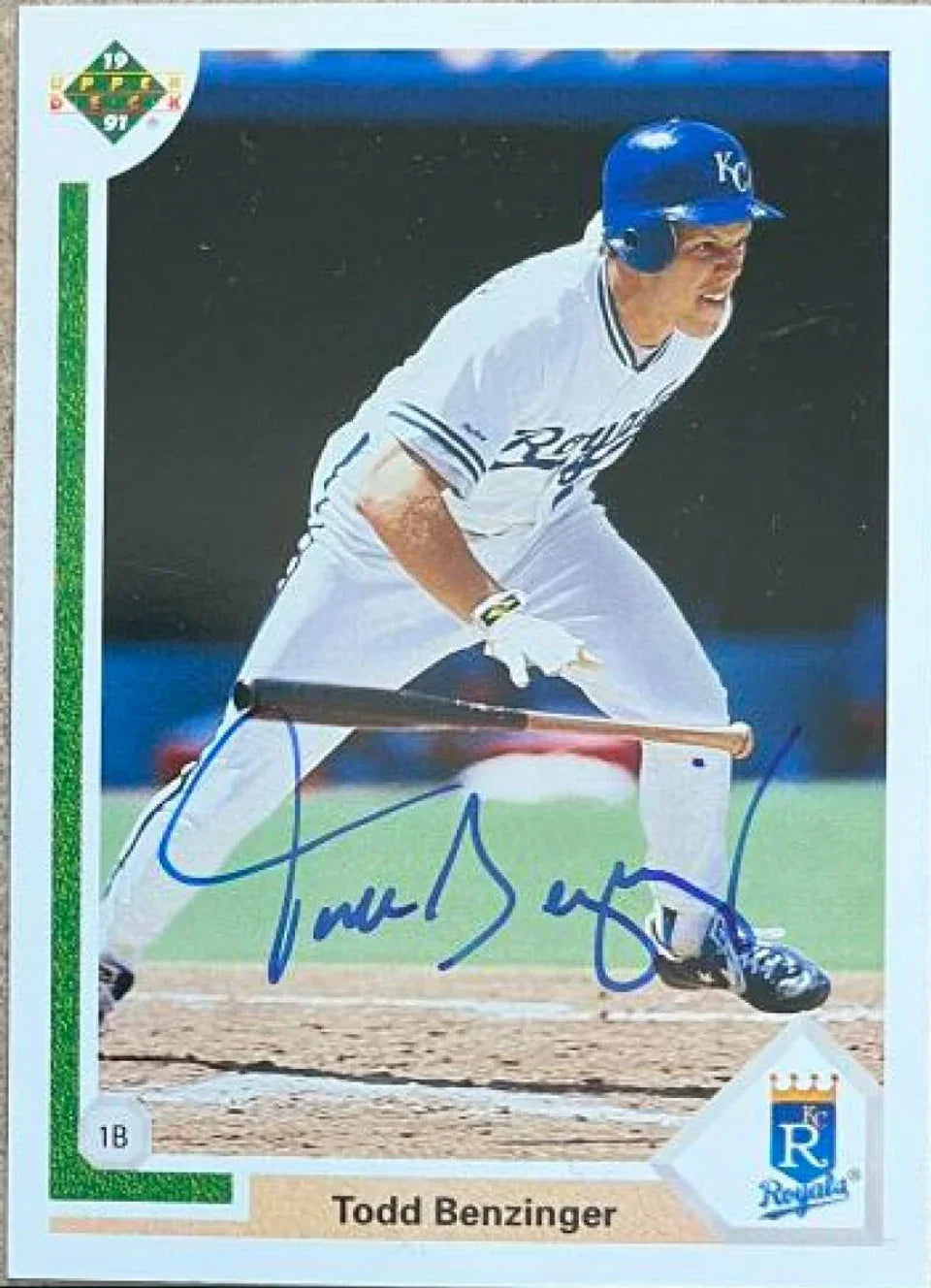 Todd Benzinger Signed 1991 Upper Deck Baseball Card - Kansas City Roya