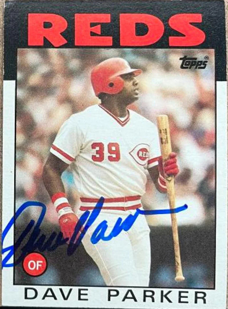 Dave Parker Signed 1986 Topps Baseball Card - Cincinnati Reds