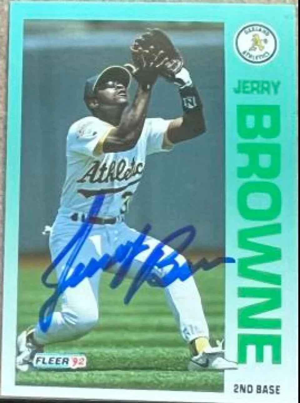 Jerry Browne Signed 1992 Fleer Update Baseball Card - Oakland A's