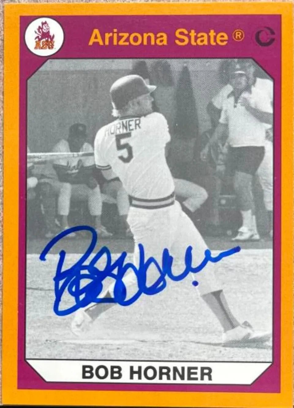 Bob Horner Signed 1990-91 Collegiate Collection Baseball Card - Arizon