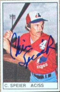 Chris Speier Signed 1982 All-Star Program Inserts Baseball Card - Mont