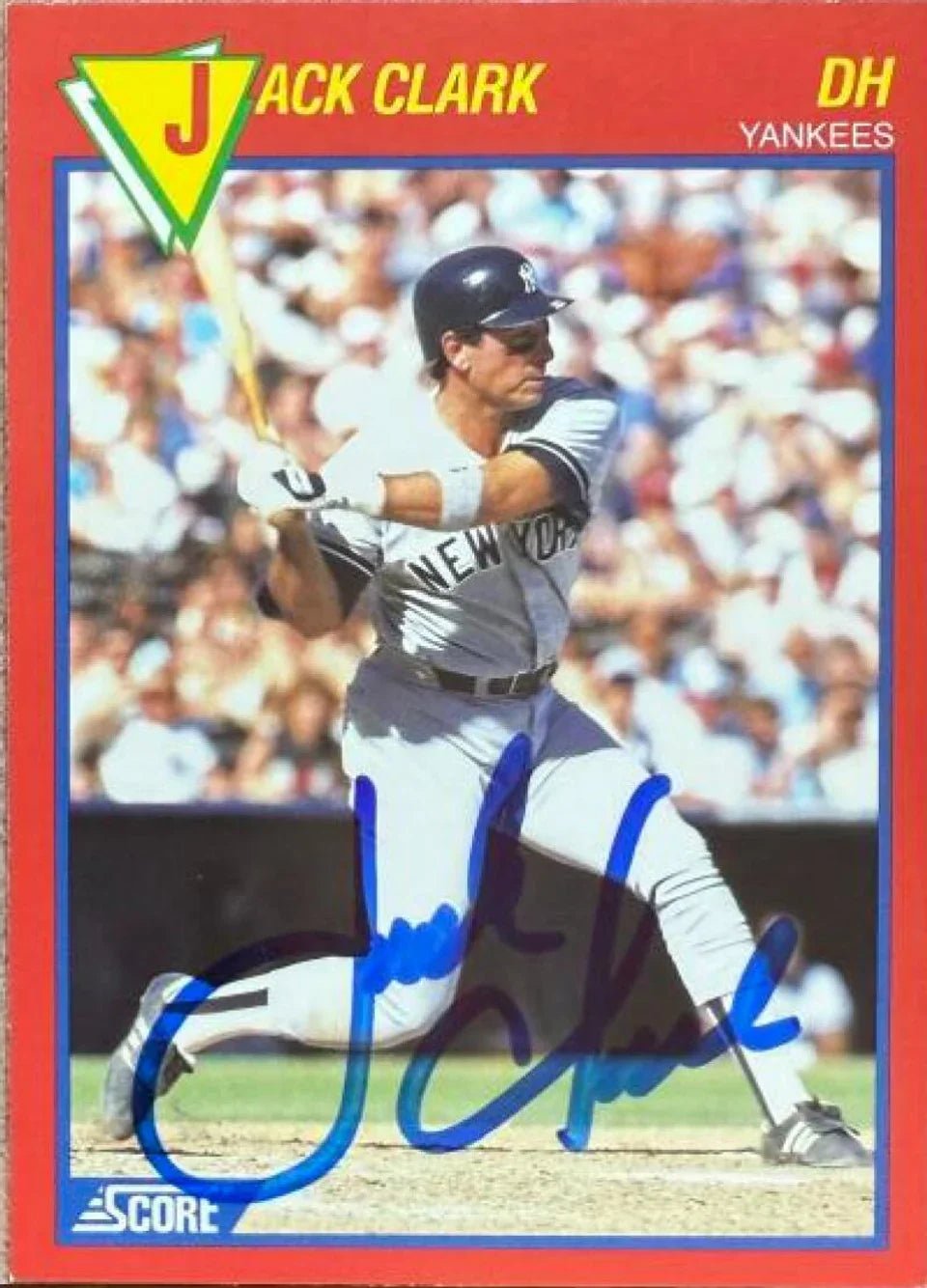 Jack Clark Signed 1989 Score 100 Superstars Baseball Card - New York Y