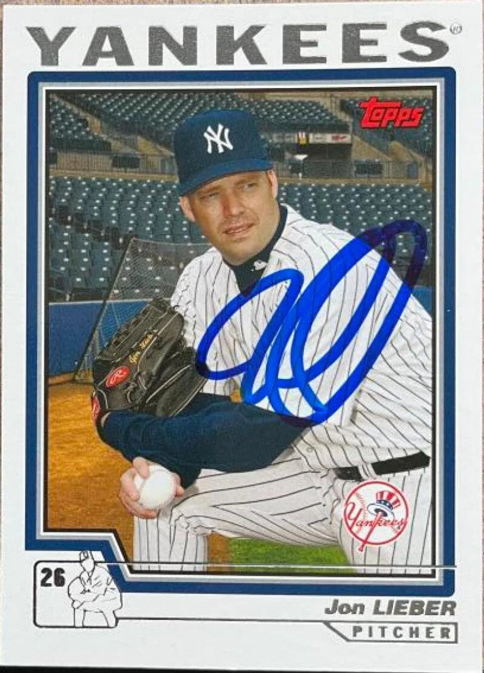 Jon Lieber Signed 2004 Topps Baseball Card - New York Yankees