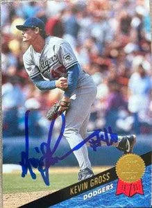 Kevin Gross Signed 1993 Leaf Baseball Card - Los Angeles Dodgers