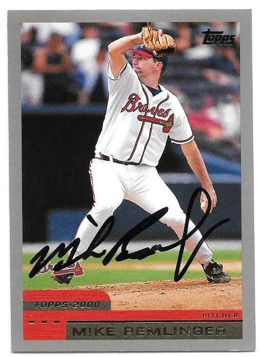 Mike Remlinger Signed 2000 Topps Baseball Card - Atlanta Braves