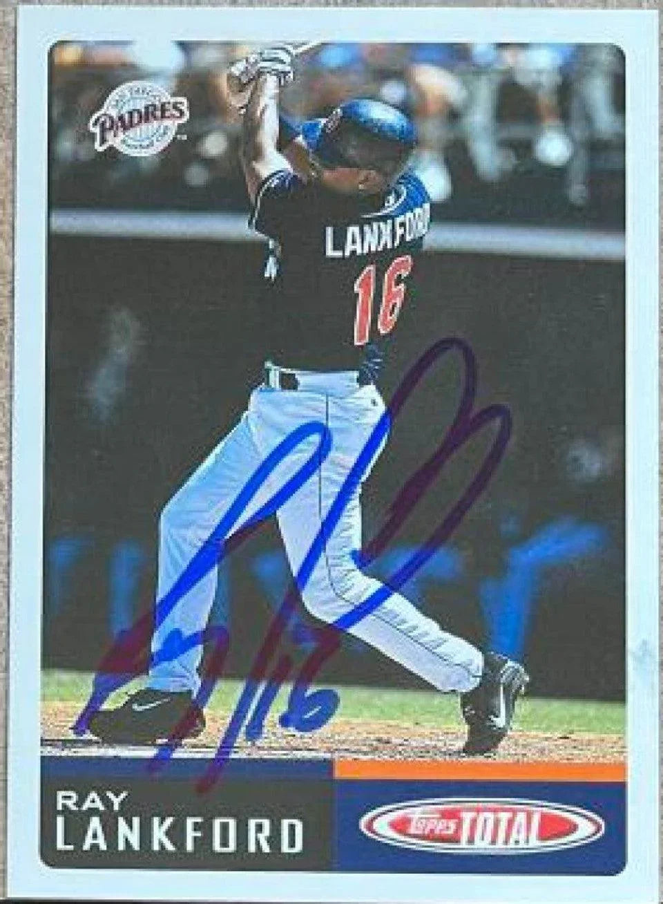 Ray Lankford Signed 2002 Topps Total Baseball Card - San Diego Padres
