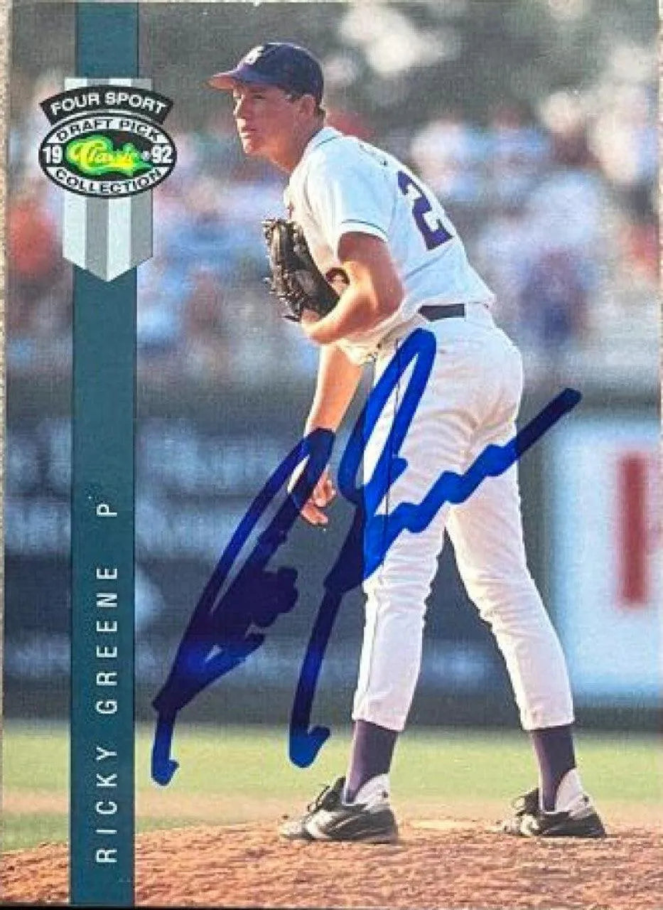 Rick Greene Signed 1992 Classic Four Sports Baseball Card
