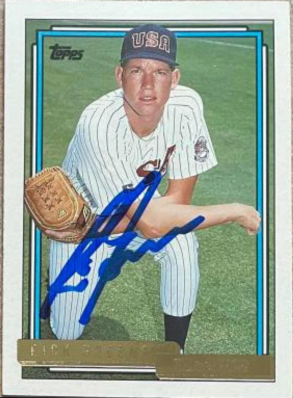 Rick Greene Signed 1992 Topps Gold Traded Baseball Card - Team USA
