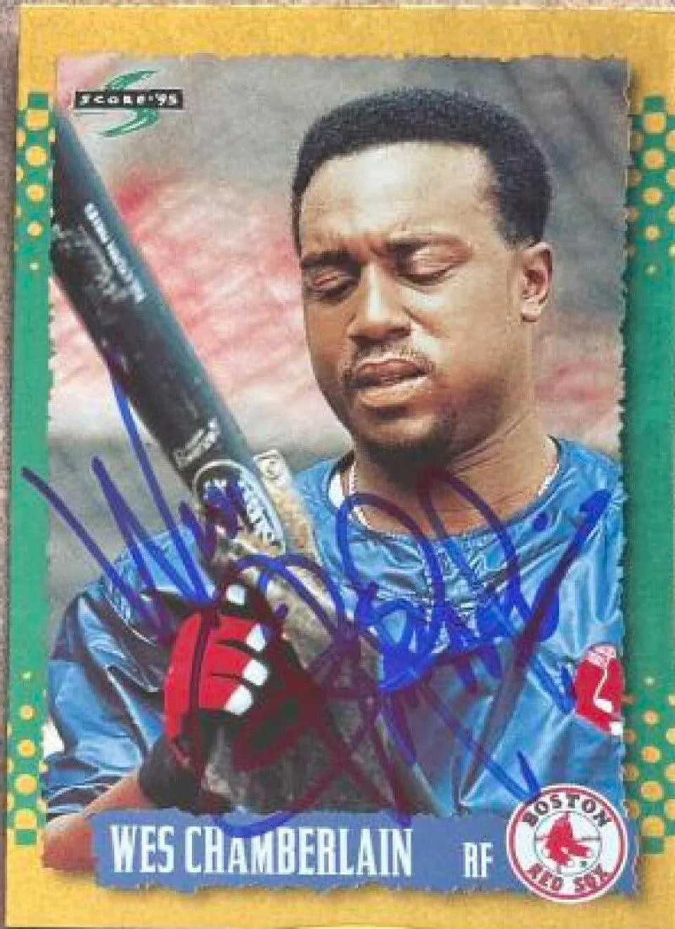 Wes Chamberlain Signed 1995 Score Gold Rush Baseball Card - Boston Red Sox