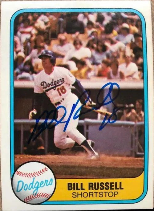 Bill Russell Signed 1981 Fleer Baseball Card - Los Angeles Dodgers