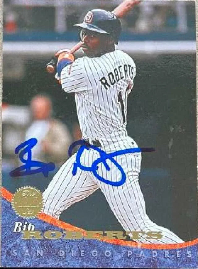 Bip Roberts Signed 1994 Leaf Baseball Card - San Diego Padres