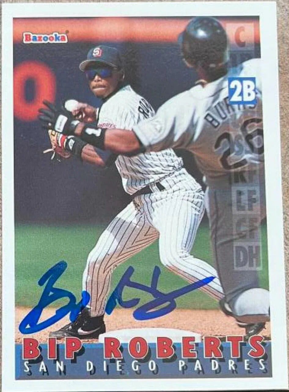 Bip Roberts Signed 1995 Bazooka Baseball Card - San Diego Padres