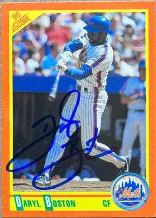 Daryl Boston Signed 1990 Score Rookie/Traded Baseball Card - New York