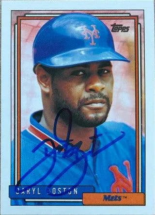 Daryl Boston Signed 1992 Topps Baseball Card - New York Mets