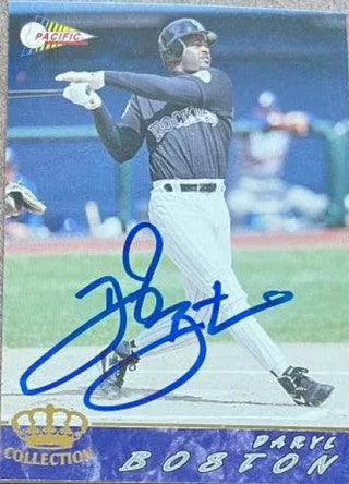 Daryl Boston Signed 1994 Pacific Crown Collection Baseball Card - Colo