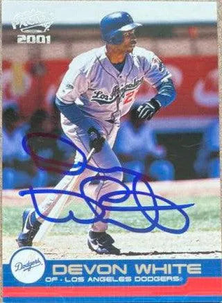 Devon White Signed 2001 Pacific Baseball Card - Los Angeles Dodgers