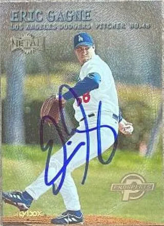 Eric Gagne Signed 2000 Metal Baseball Card - Los Angeles Dodgers