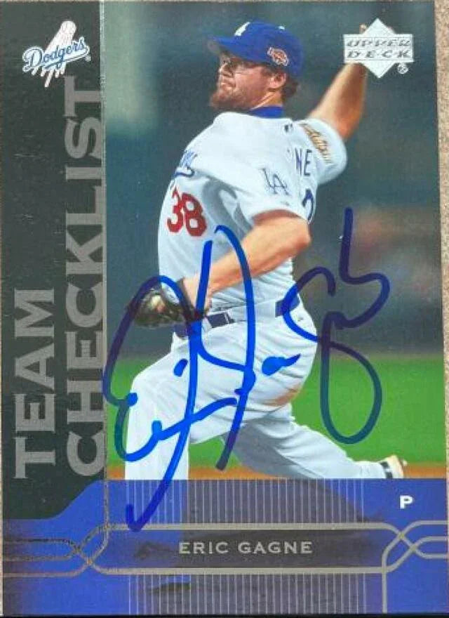 Eric Gagne Signed 2005 Upper Deck Team Checklist Card - Los Angeles Dodgers