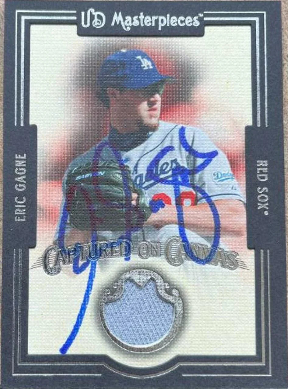 Eric Gagne Signed 2007 Upper Deck Masterpieces Captured on Canvas Base