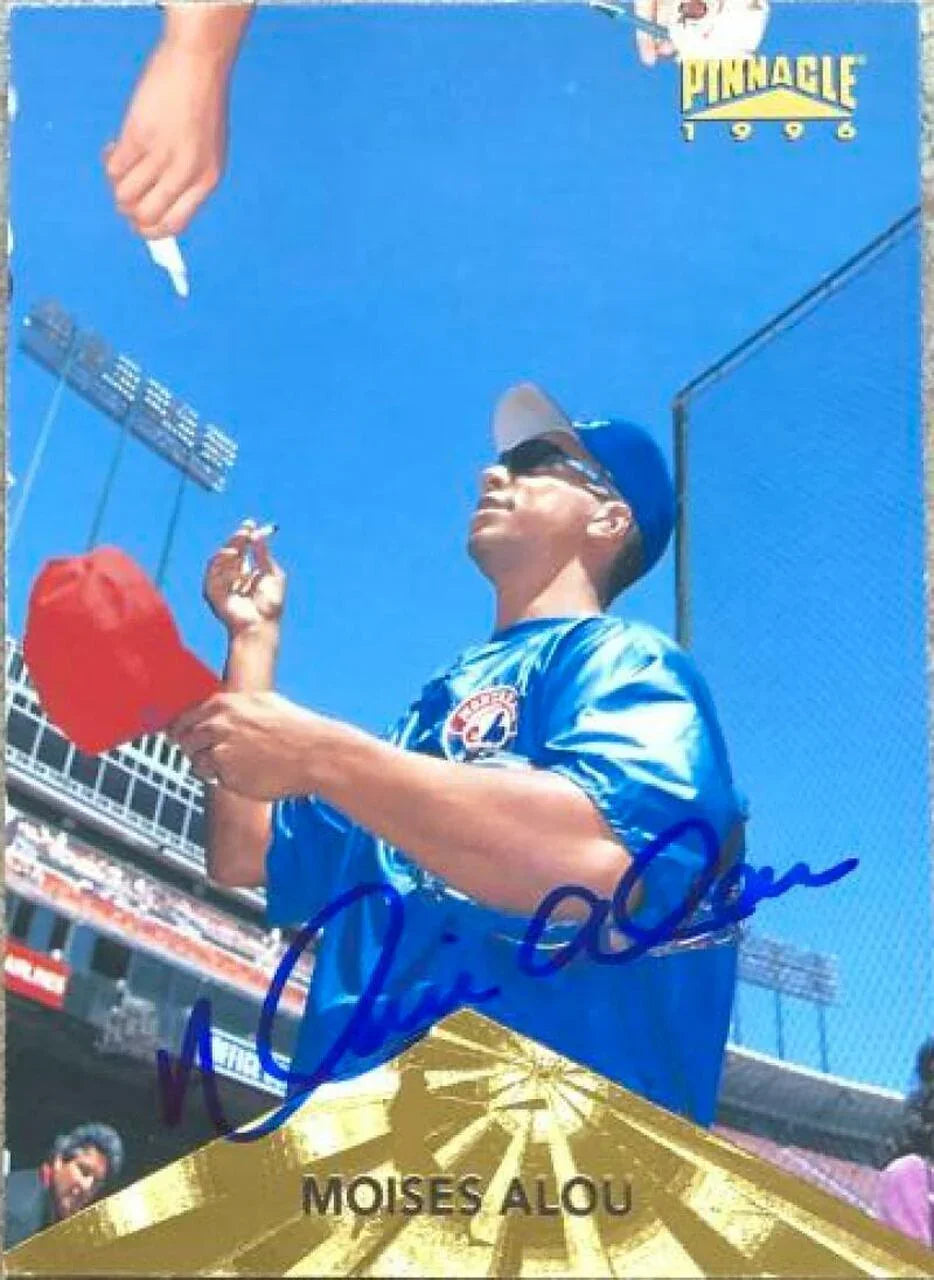 Moises Alou Signed 1996 Pinnacle Baseball Card - Montreal Expos