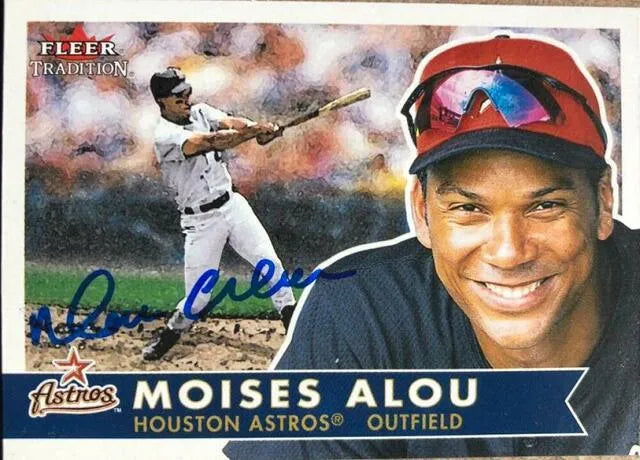 Moises Alou Signed 2001 Fleer Tradition Baseball Card - Houston Astros
