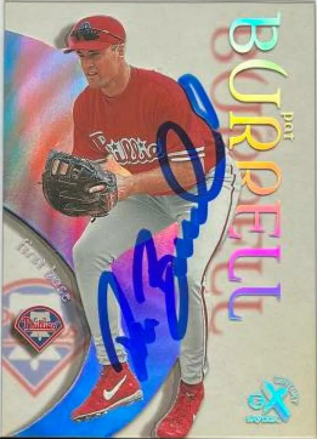 Pat Burrell Signed 1999 Skybox E-X Century Baseball Card - Philadelphi