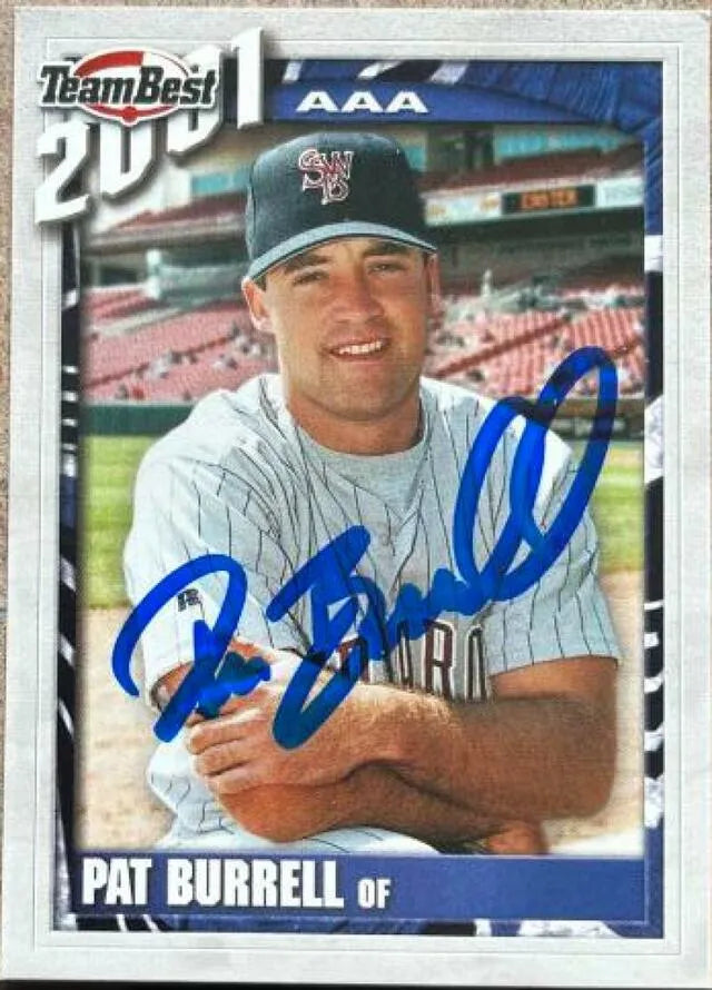 Pat Burrell Signed 2001 Team Best Baseball Card - SWB Barons