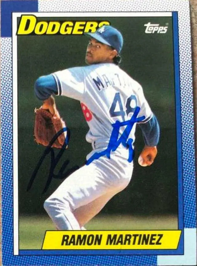 Ramon Martinez Signed 1990 Topps Baseball Card - Los Angeles Dodgers
