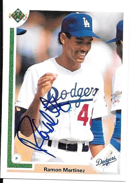 Ramon Martinez Signed 1991 Upper Deck Baseball Card - Los Angeles Dodgers