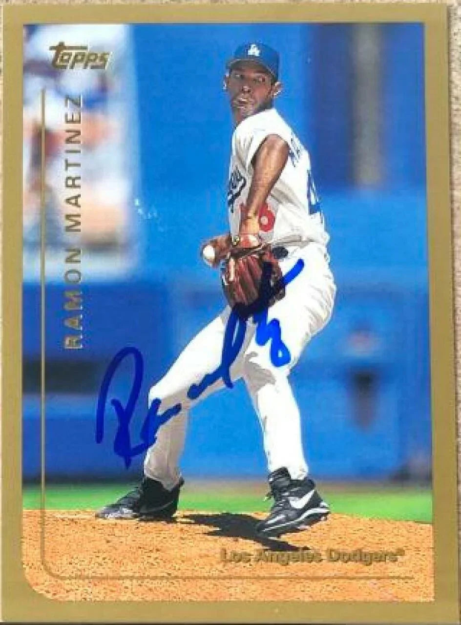 Ramon Martinez Signed 1998 Topps Baseball Card - Los Angeles Dodgers