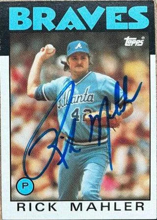 Rick Mahler Signed 1986 Topps Baseball Card - Atlanta Braves