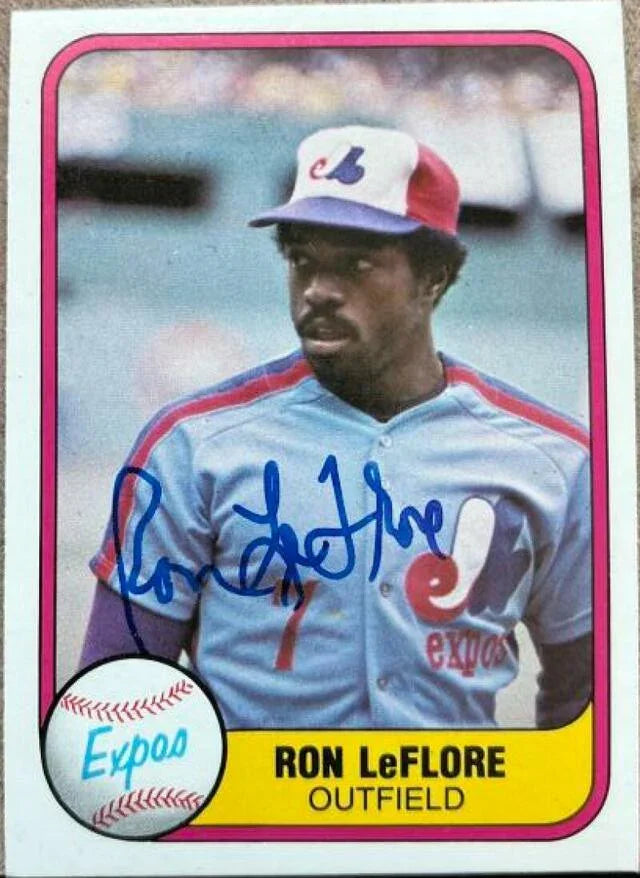 Ron Leflore Signed 1981 Fleer Baseball Card - Montreal Expos