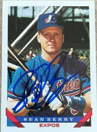 Sean Berry Signed 1993 Topps Baseball Card - Montreal Expos