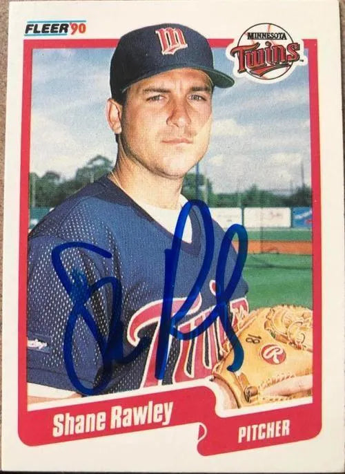 Shane Rawley Signed 1990 Fleer Baseball Card - Minnesota Twins